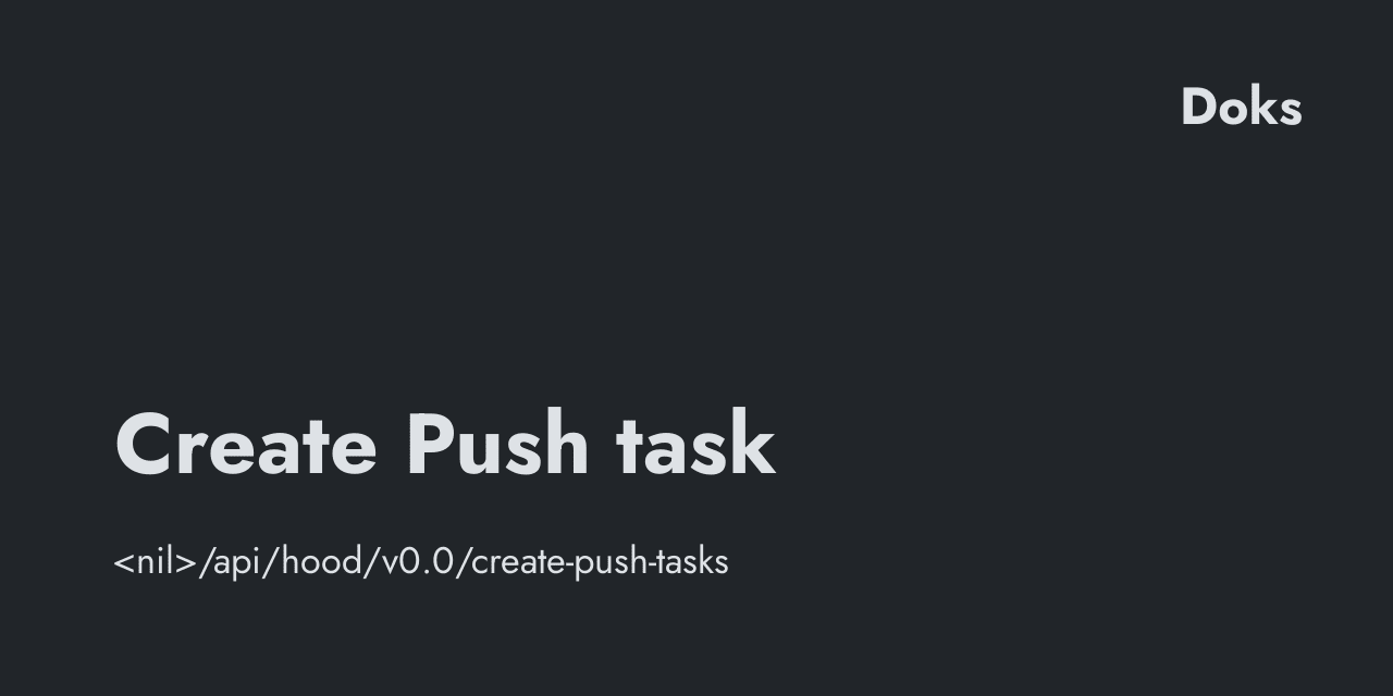 Create Push task